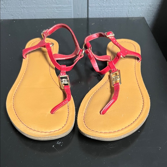 Tommy Hilfiger | Shoes | Tommy Hilfiger Red And Tan Sandals | Poshmark